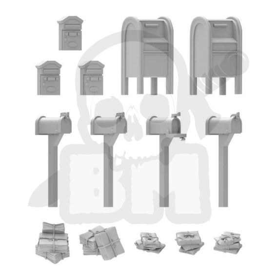 Battle-Models > 3D printed set Mailboxes - Skrzynki pocztowe 14 szt.